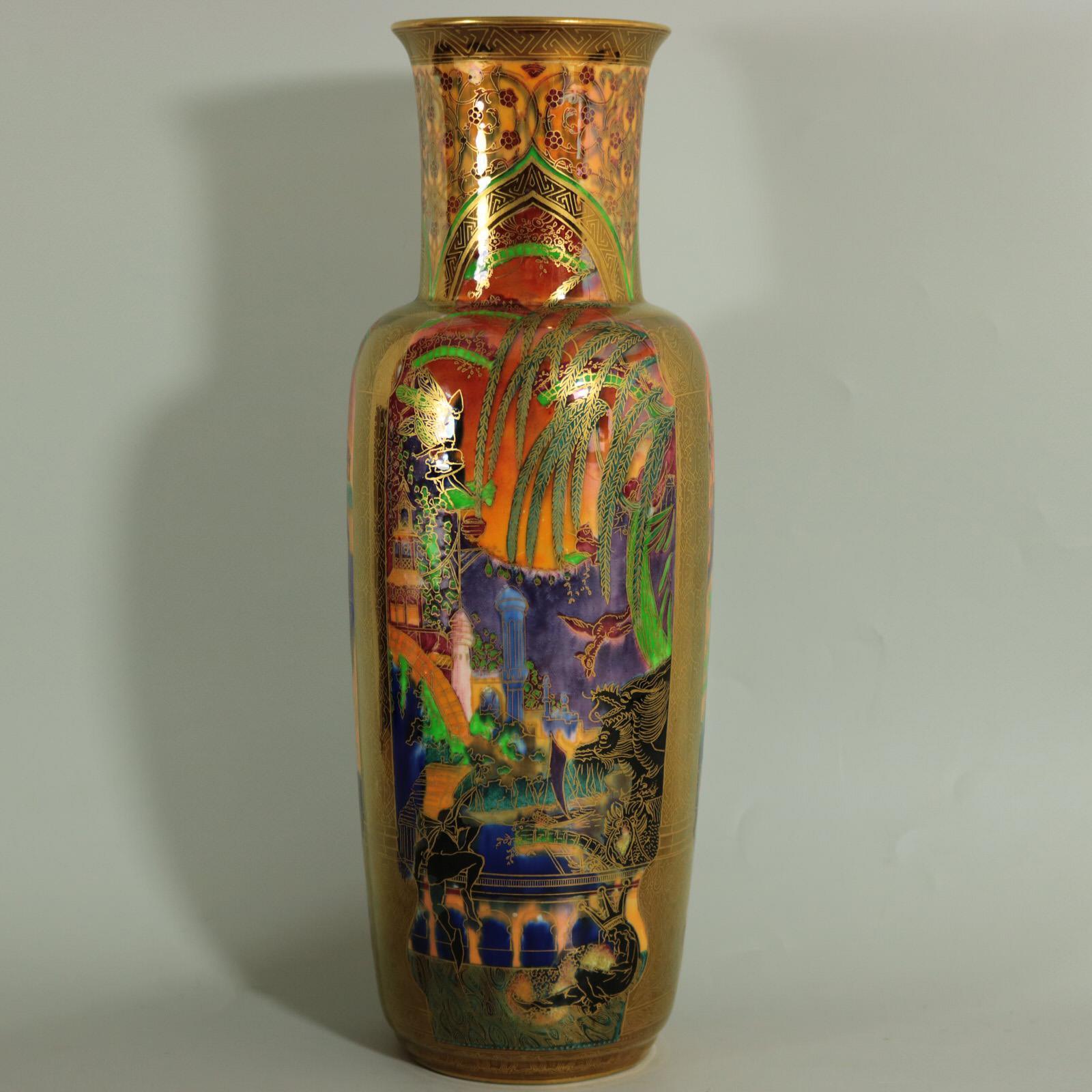Wedgwood Fairyland Flame Lustre Pillar Vase at 1stDibs