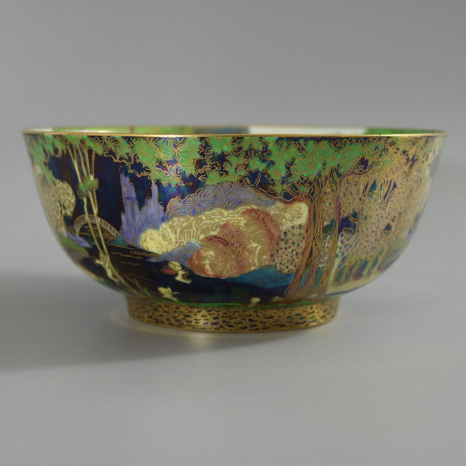 Wedgwood Fairyland lustre Woodland Bridge Imperial Bowl For Sale at 1stDibs