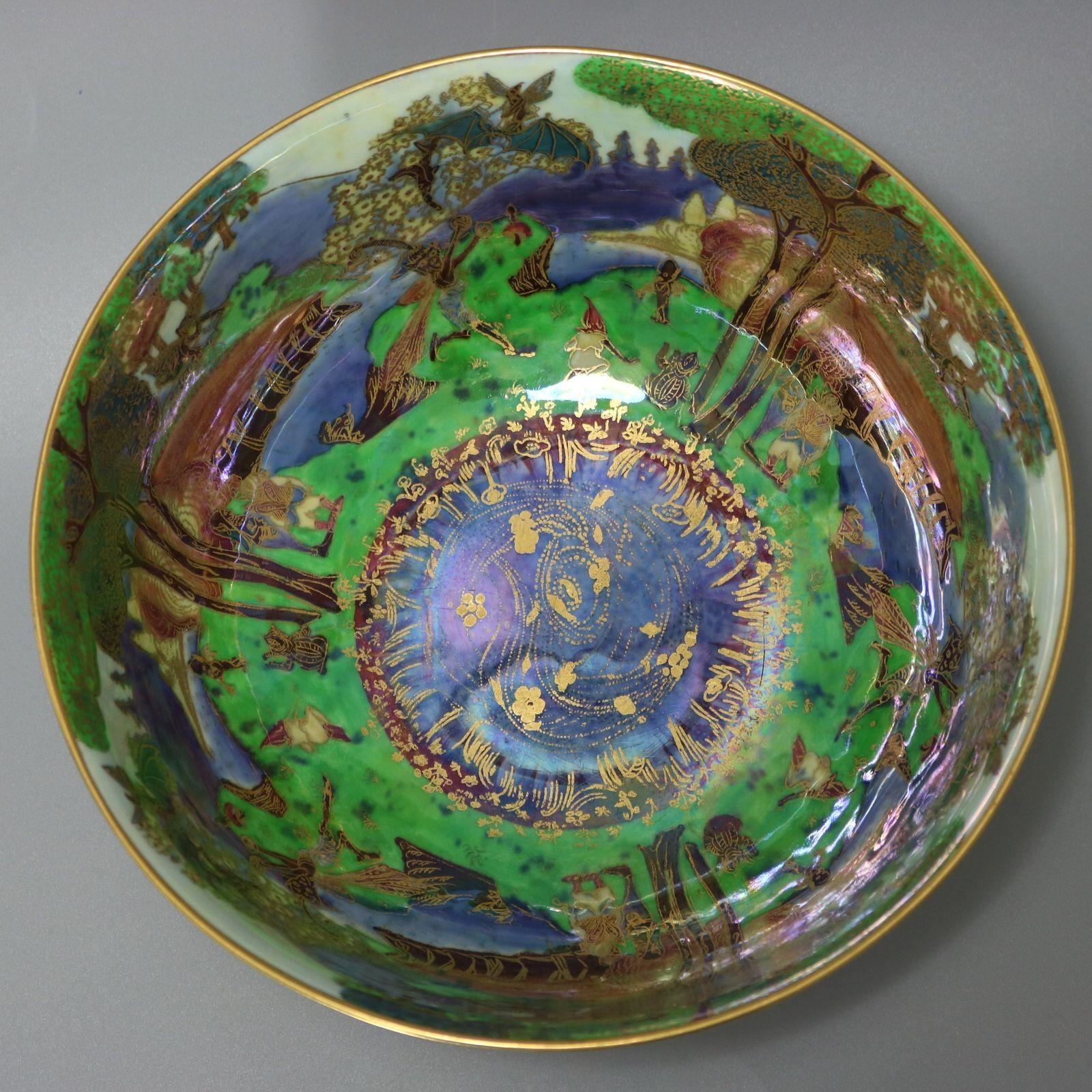 Wedgwood Fairyland lustre Woodland Bridge Imperial Bowl For Sale at 1stDibs