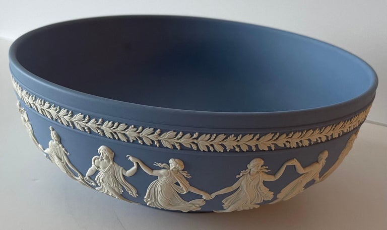 Wedgwood Light Blue Dancing Hours Neoclassical Jasperware Bowls, Pair For Sale at 1stDibs