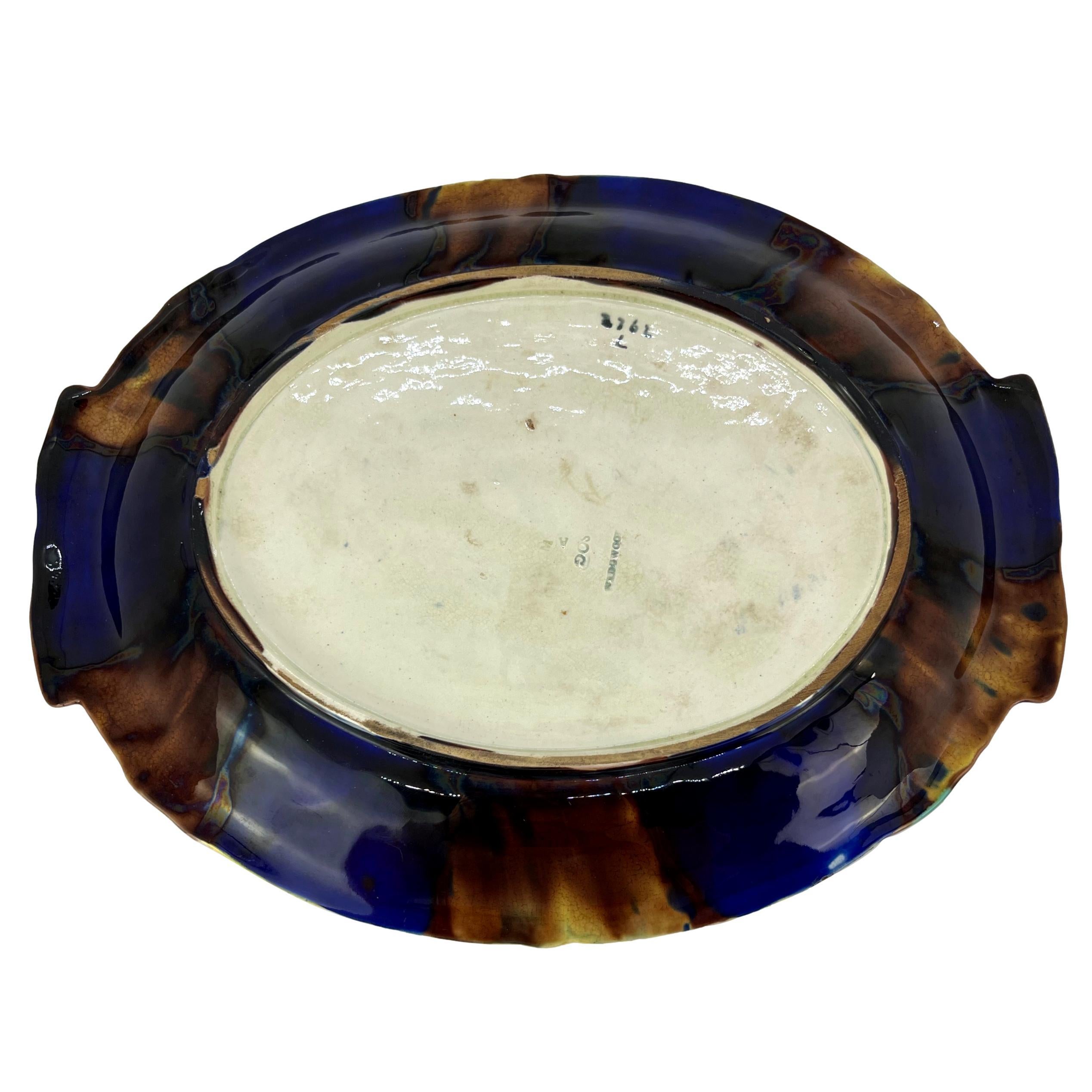 Wedgwood Majolica Bread Tray with Turquoise and Green, Yellow Ground ...