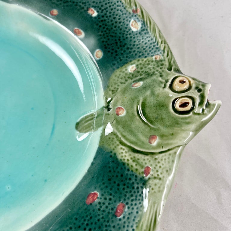 Wedgwood Majolica Flounder Fish Platter, dated 1875 For Sale at 1stDibs