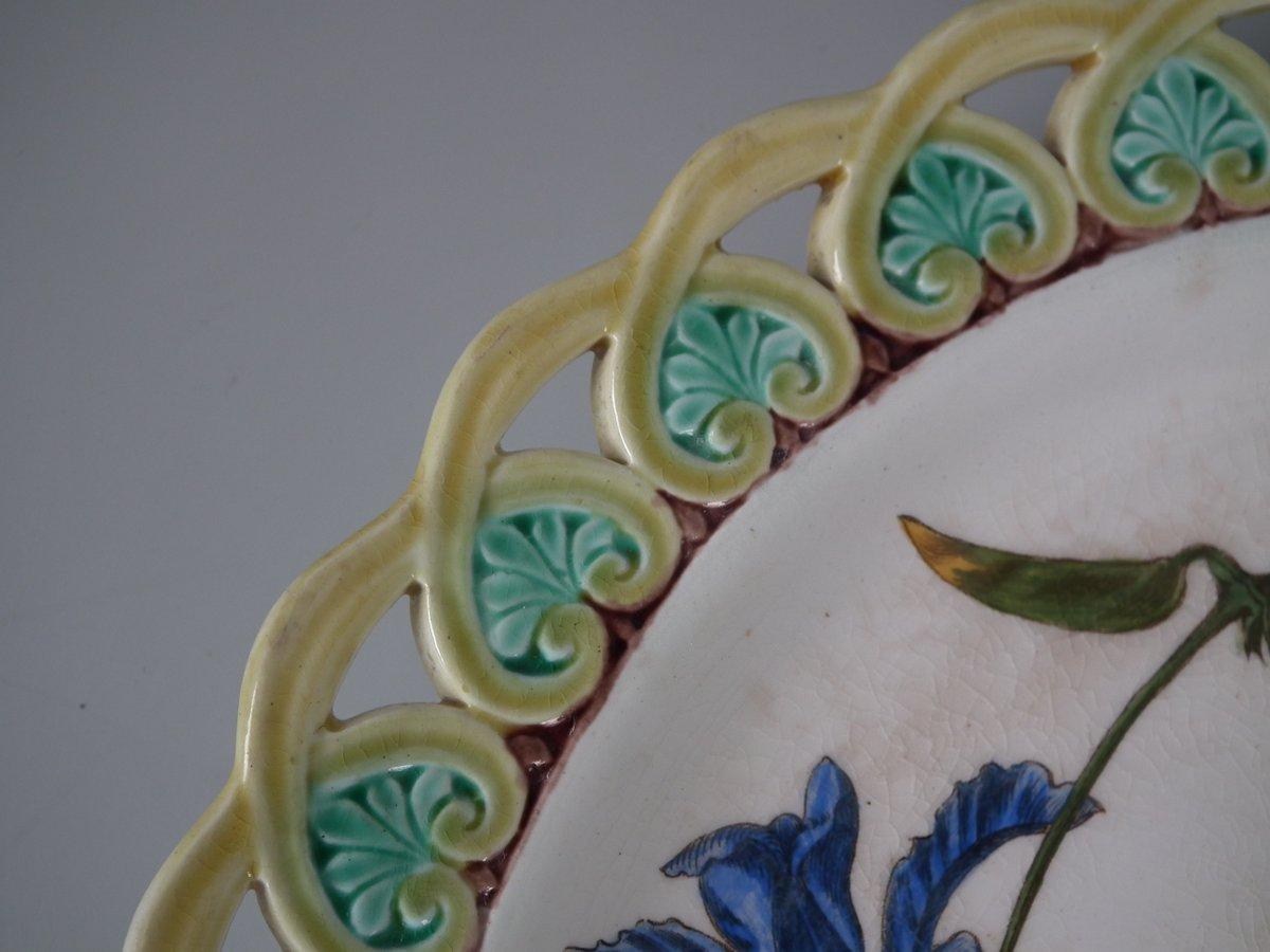Wedgwood Majolica Hummingbird and Butterfly Plate For Sale at 1stDibs