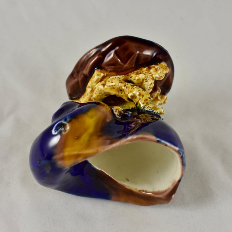 Wedgwood Palissy Majolica Snail Shell and Coral Open Salt Cellar, Dated ...