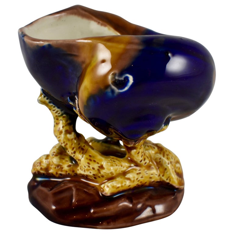 Wedgwood Palissy Majolica Snail Shell and Coral Open Salt Cellar, Dated ...