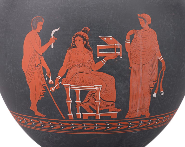 Wedgwood “Pandora’s Box” Black Basalt Encaustic Krater Vase at 1stDibs