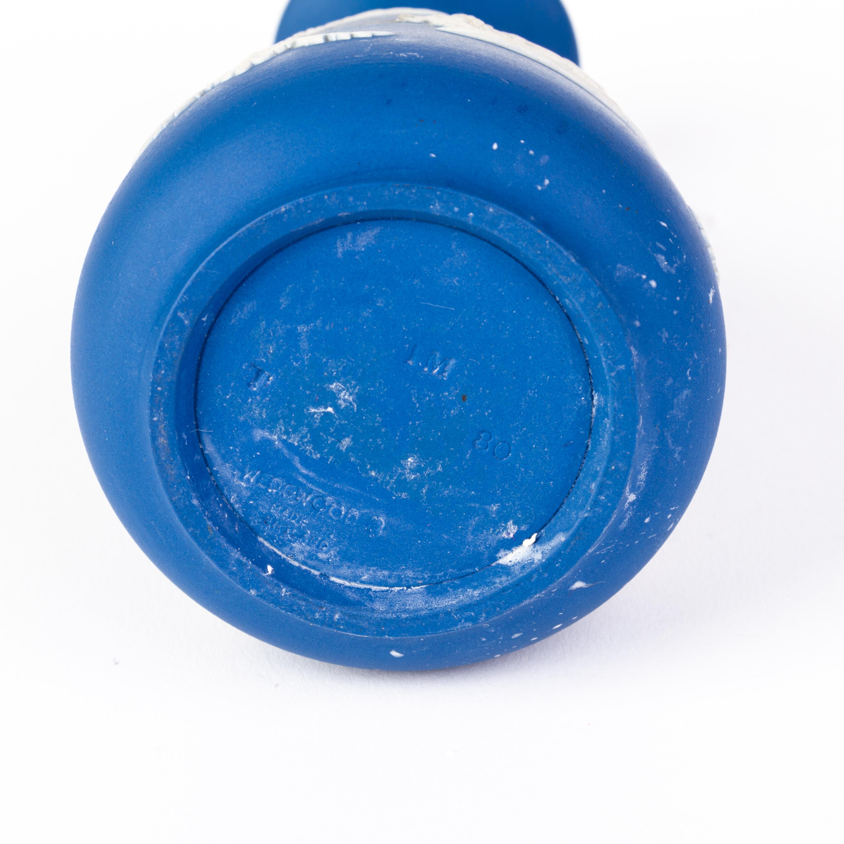 Wedgwood Portland Blue Jasperware Cameo Neoclassical Spill Vase For Sale at 1stDibs