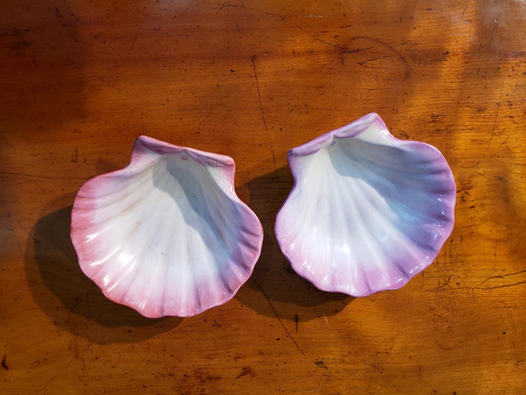 Wedgwood Pottery Pink Scallop Shell Dishes, a Pair at 1stDibs