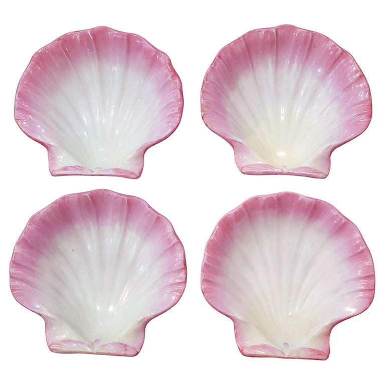 Wedgwood Pottery Pink Scallop Shell Dishes, Set of Four at 1stDibs