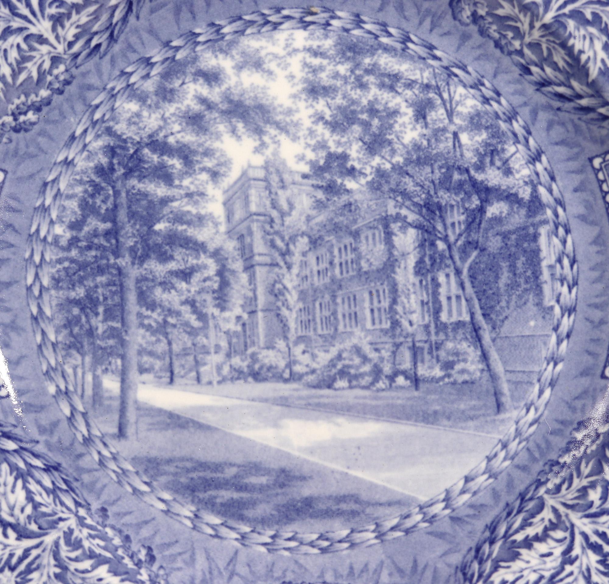 Wedgwood Pottery University of Pennsylvania Blue and White Plates, Set ...
