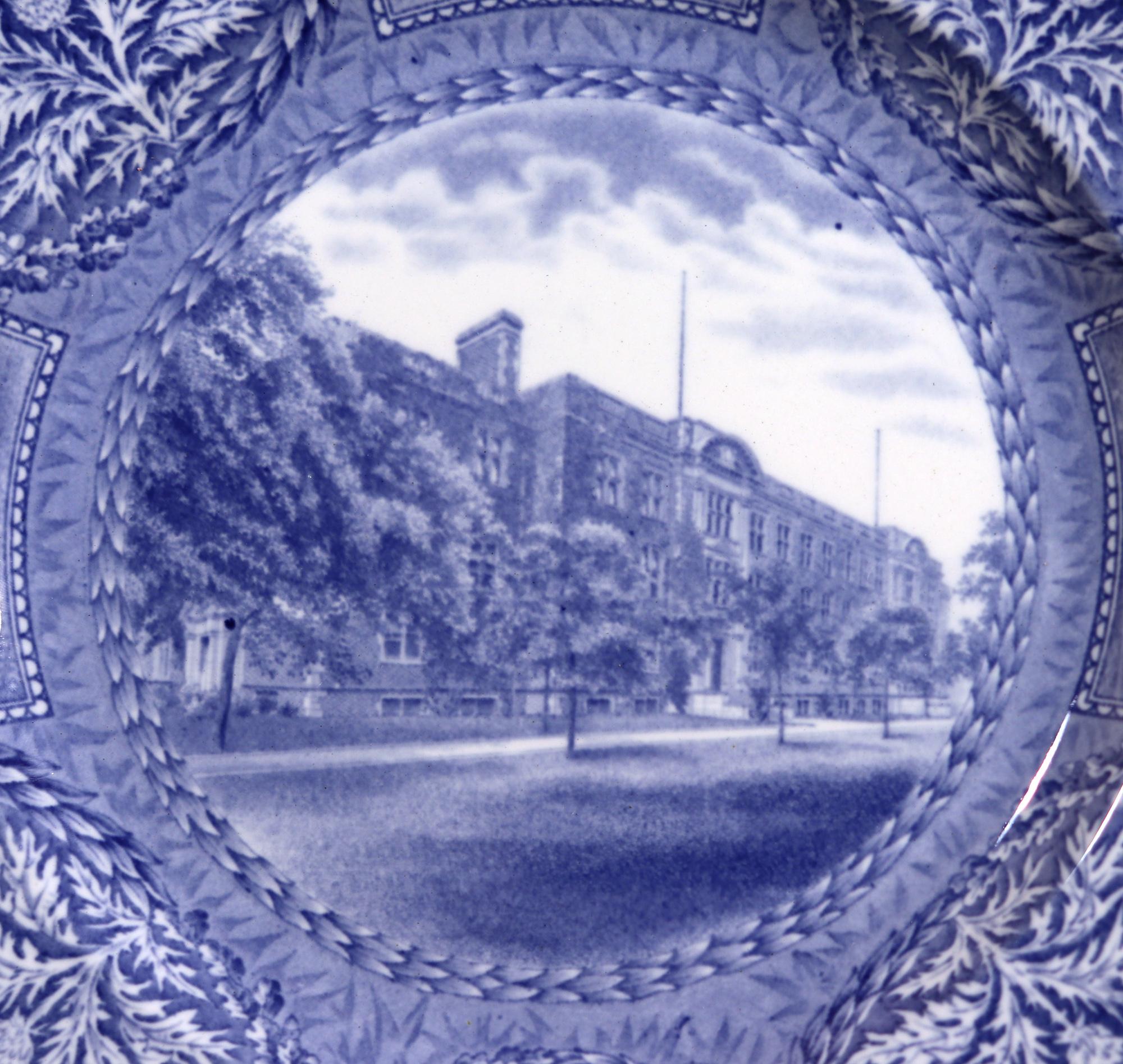 Wedgwood Pottery University of Pennsylvania Blue and White Plates, Set ...