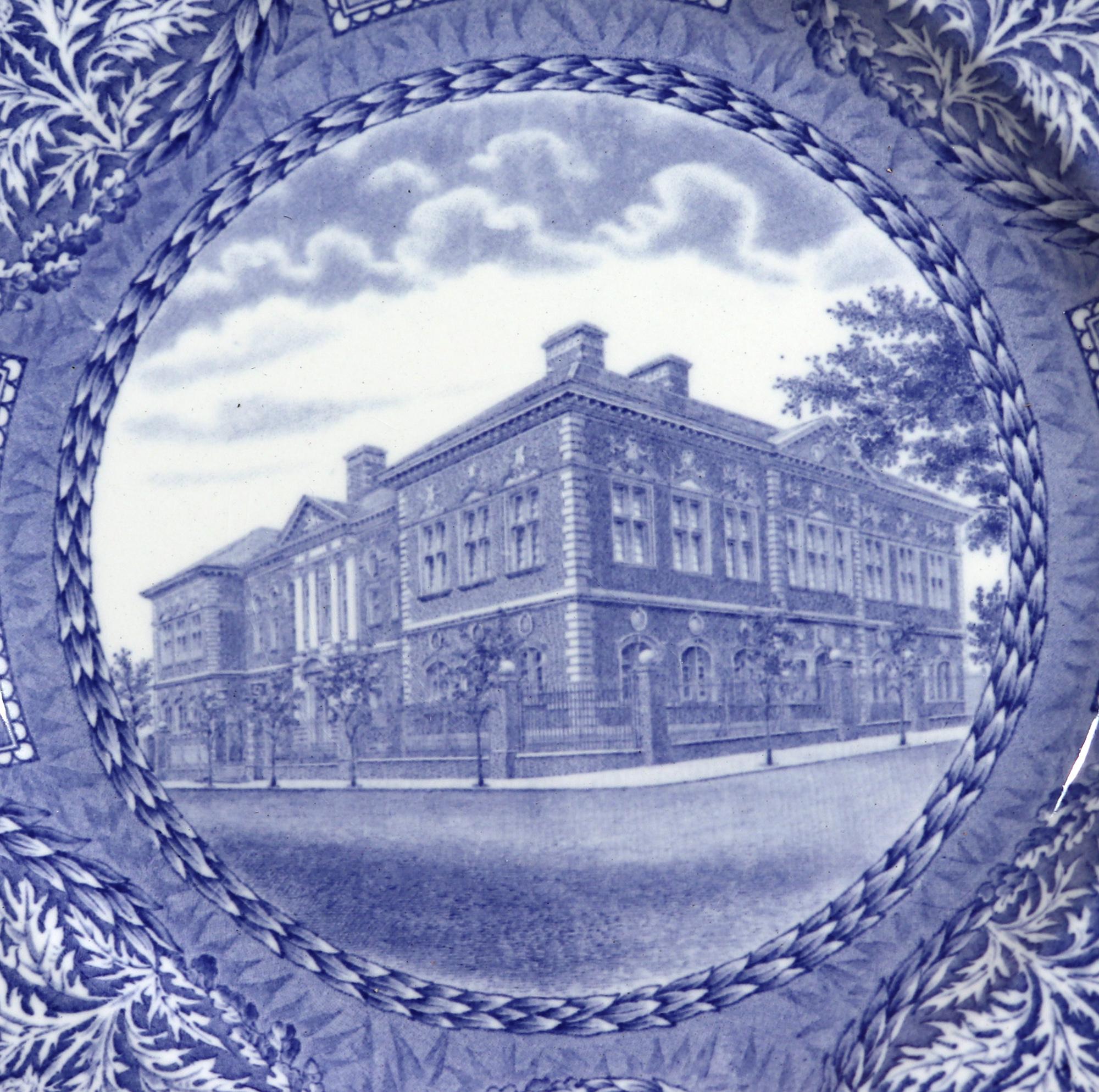 Wedgwood Pottery University of Pennsylvania Blue and White Plates, Set ...