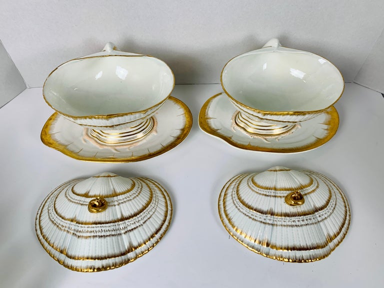 Wedgwood Set with Scallop Shell Shaped Dishes, Clam Shaped Tureens and ...