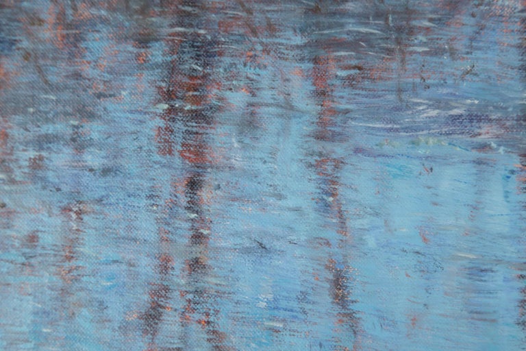 Wei Wang - Wei Wang Impressionist Original Oil Painting "Water Reflection - Blue " For Sale at ...