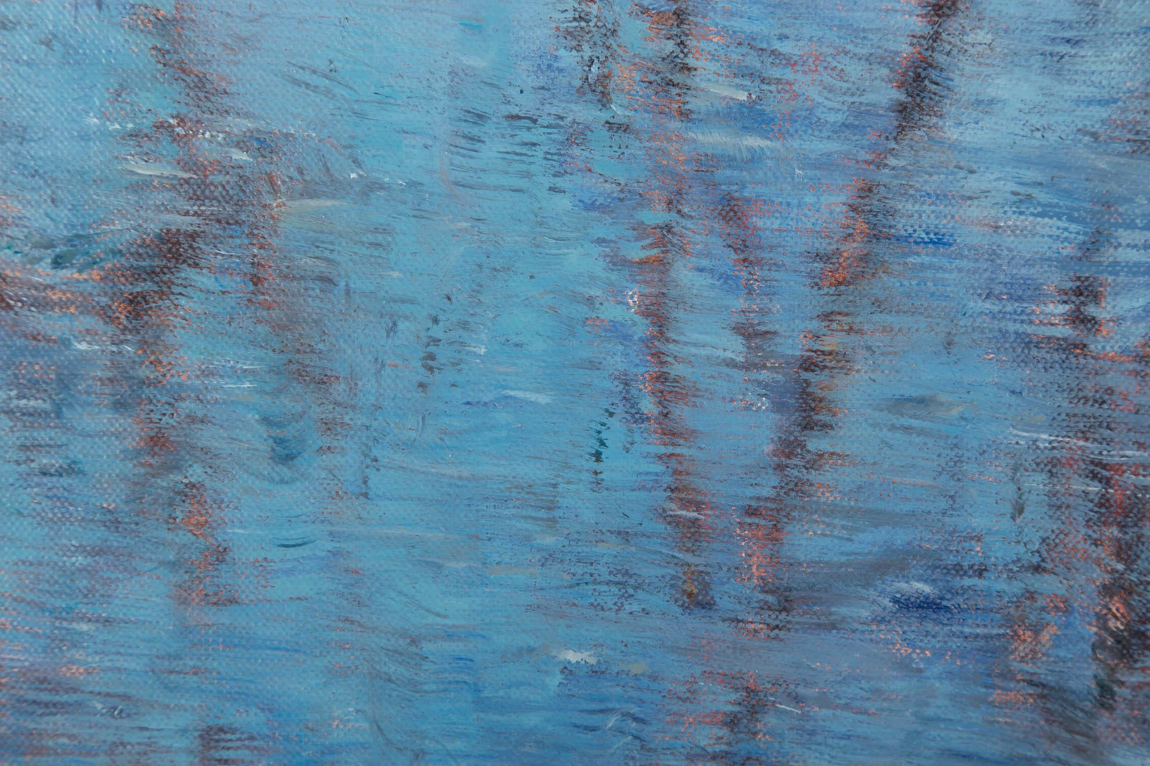 Wei Wang - Wei Wang Impressionist Original Oil Painting "Water Reflection - Blue " For Sale at ...