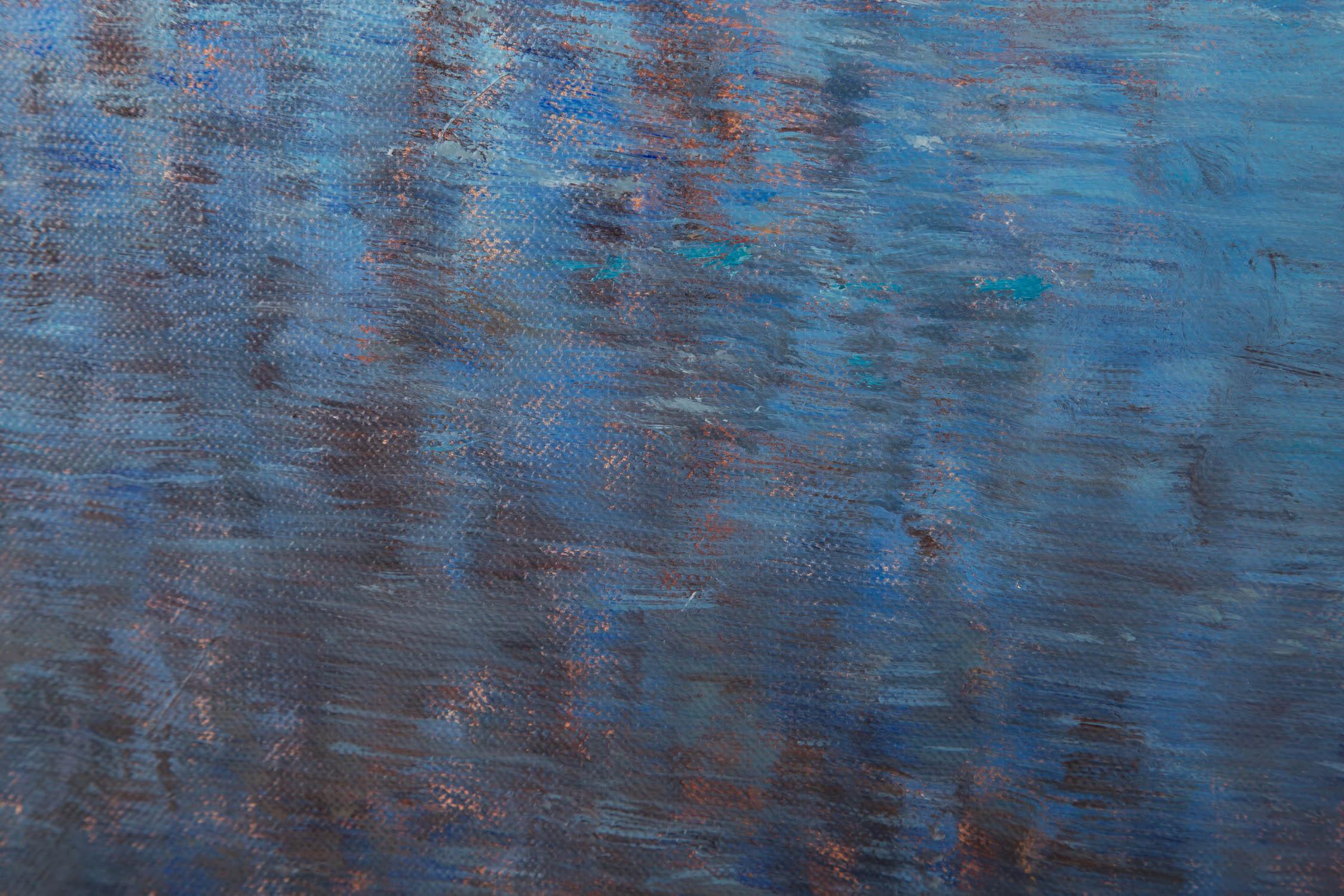Wei Wang - Wei Wang Impressionist Original Oil Painting "Water Reflection - Blue " For Sale at ...