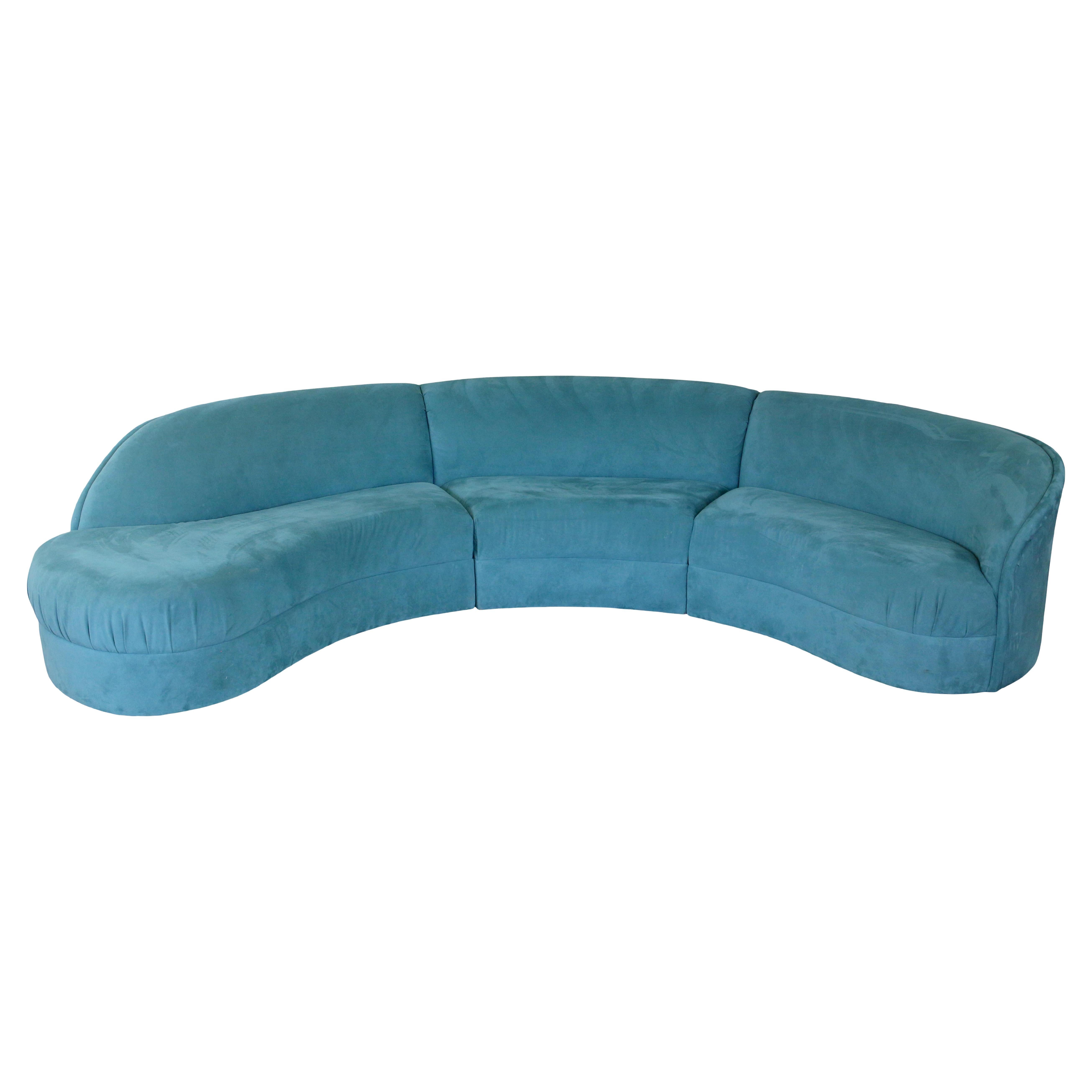 Dellarobbia Teal Microsuede Sectional Sofa Lounge Chairs and Chaise at ...