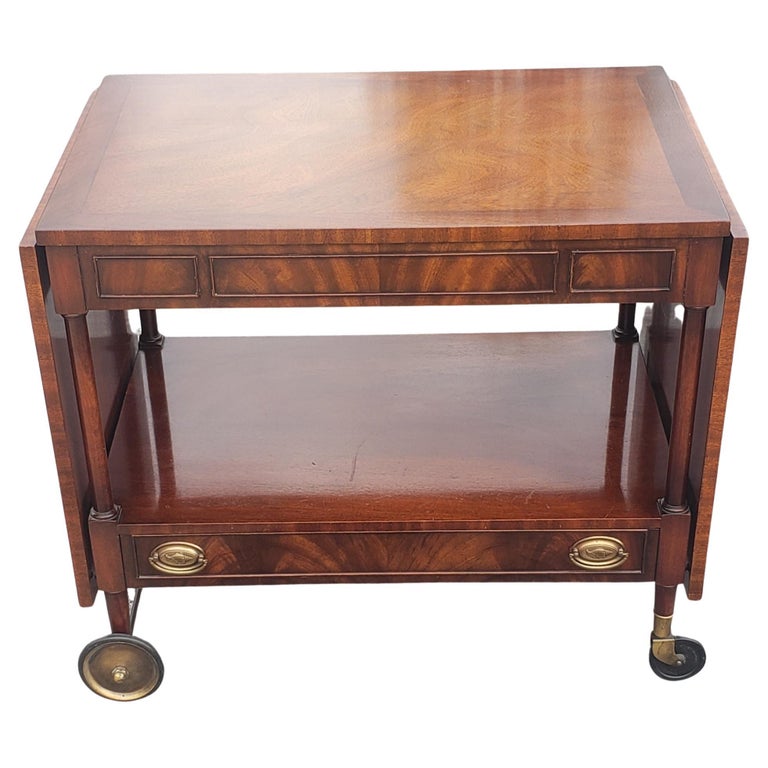 Weiman George III Style Swirl Mahogany Drop-Leaf Serving Cart, circa ...