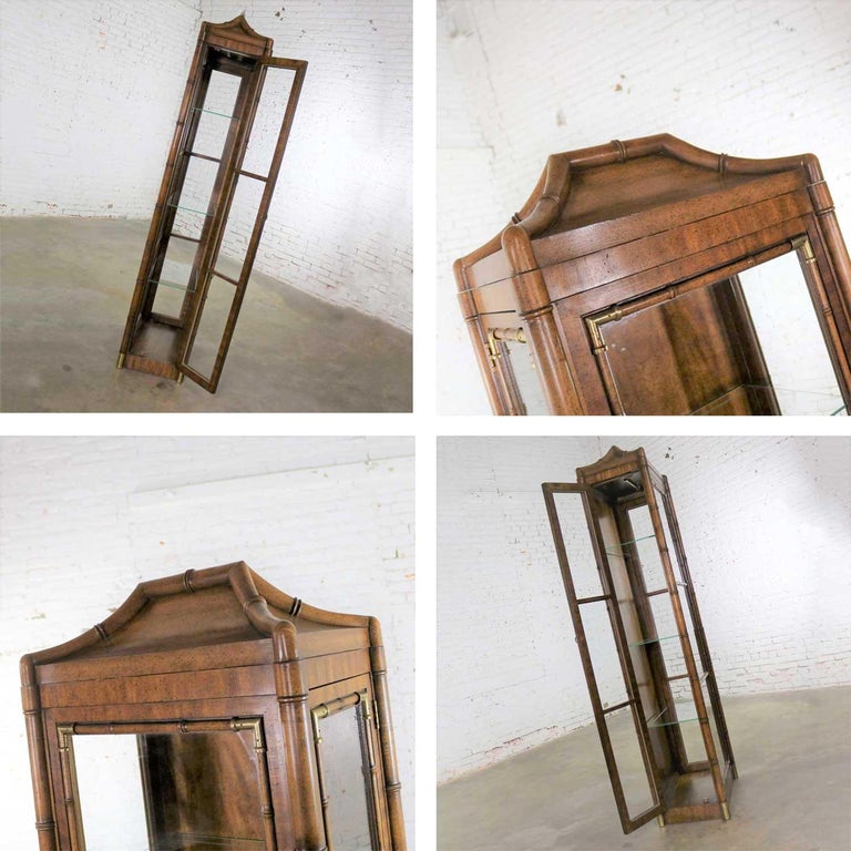 Weiman Hollywood Regency Campaign Style Faux Bamboo Narrow Display ...