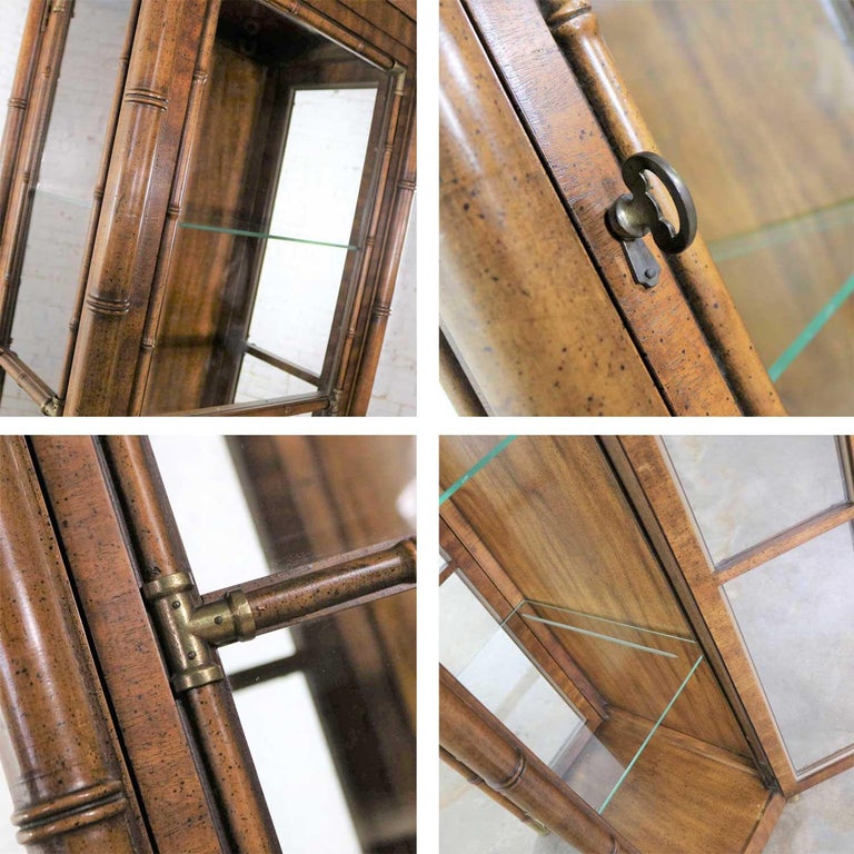Weiman Hollywood Regency Campaign Style Faux Bamboo Narrow Display ...