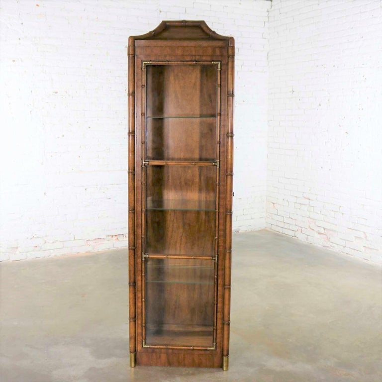 Weiman Hollywood Regency Campaign Style Faux Bamboo Narrow Display ...