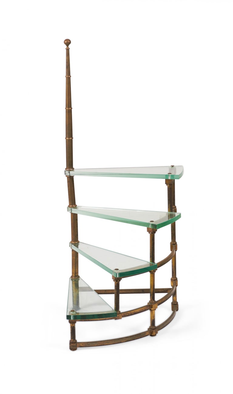Weiman Italian High Style Fantasy Glass and Brass Library Steps Display ...
