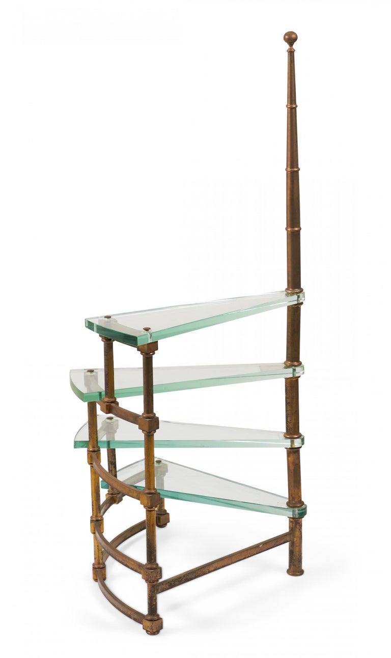 Weiman Italian High Style Fantasy Glass and Brass Library Steps Display ...
