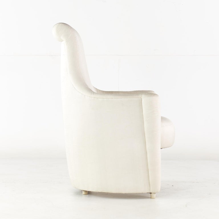 Weiman Mid Century High Back Occasional Lounge Chairs with Ottoman ...