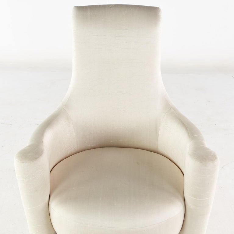 Weiman Mid Century High Back Occasional Lounge Chairs with Ottoman ...