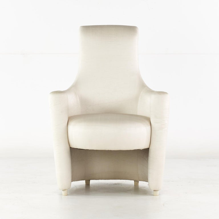 Weiman Mid Century High Back Occasional Lounge Chairs with Ottoman ...