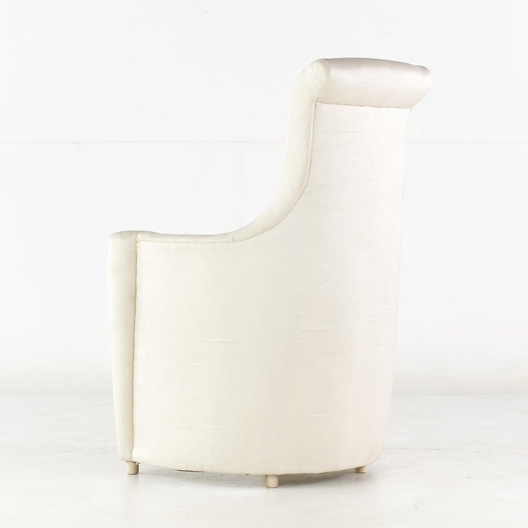 Weiman Mid Century High Back Occasional Lounge Chairs with Ottoman ...