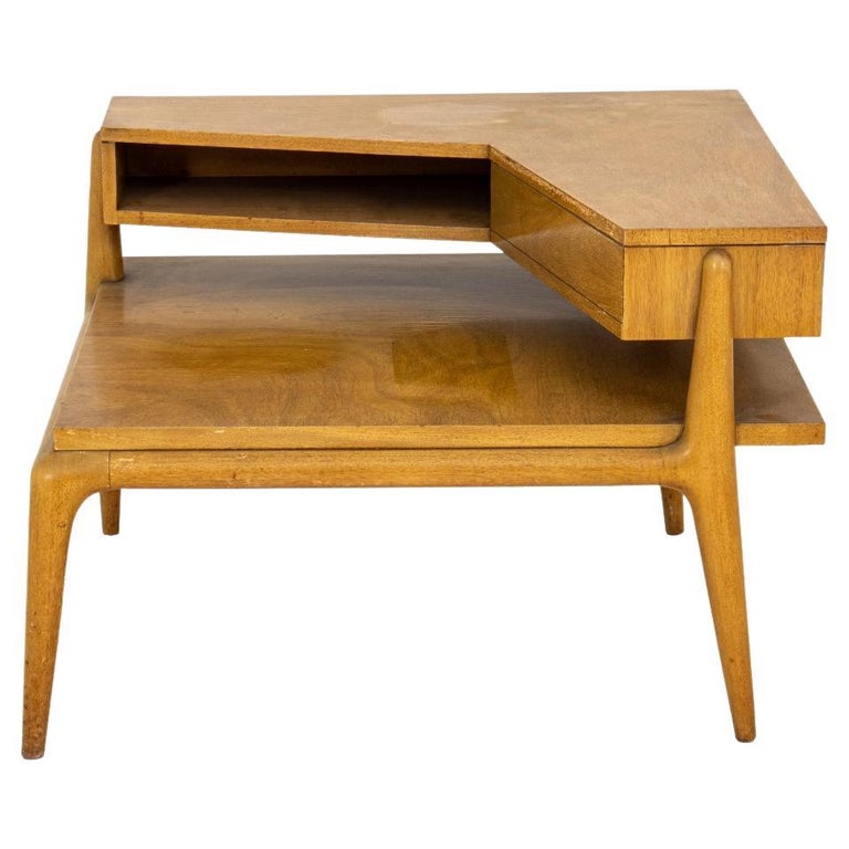 Weiman Midcentury Oak Corner Coffee/Side Table For Sale at 1stDibs