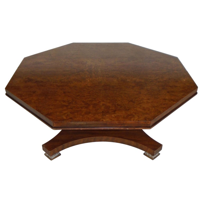 Weiman Octagon Shaped Coffee Table with Pedestal Base at 1stDibs ...