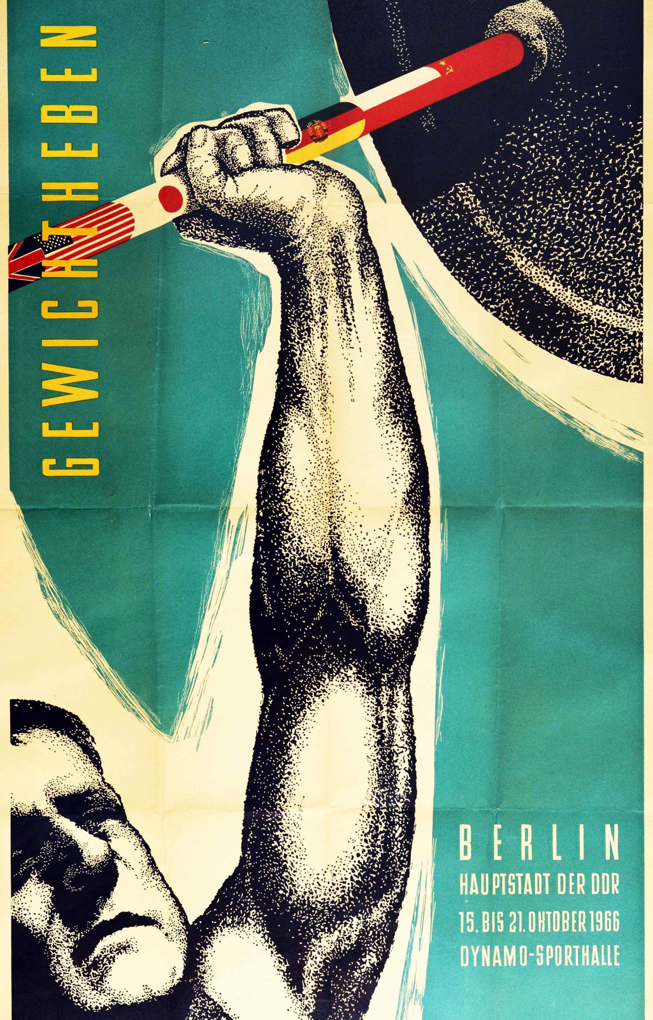 Weise - Original Vintage Sport Poster Weightlifting Championships ...