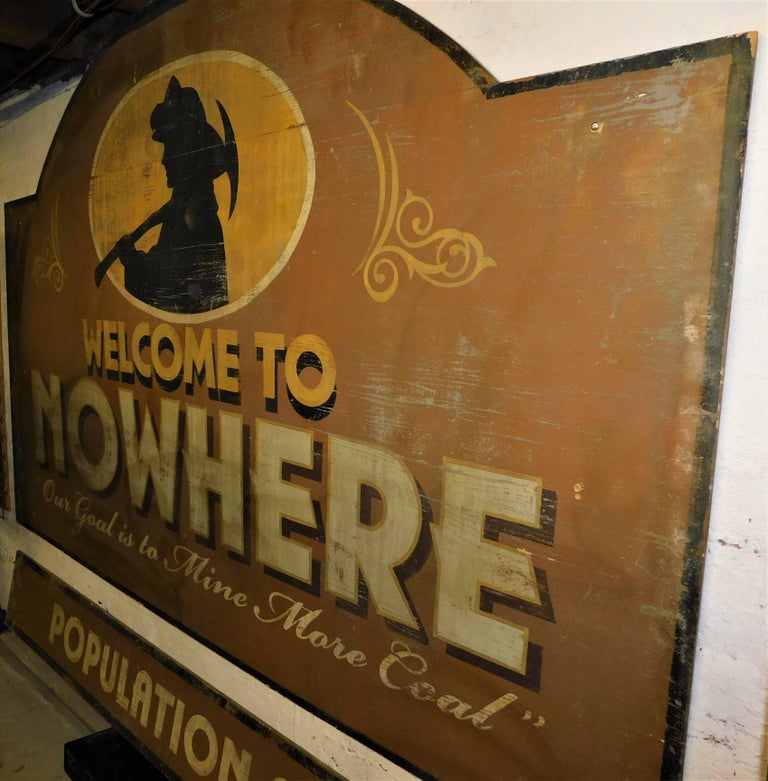 Welcome to Nowhere Mining Town Movie Stage Theater Prop Advertising ...