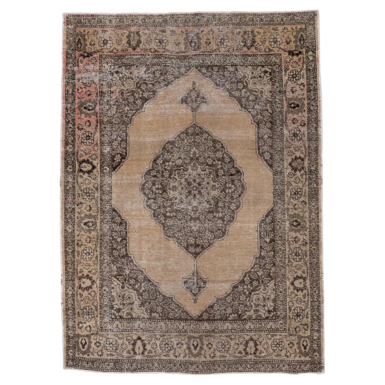 Well Woven Antique Brown Tabriz Scatter Rug, Lightly Distressed, circa ...