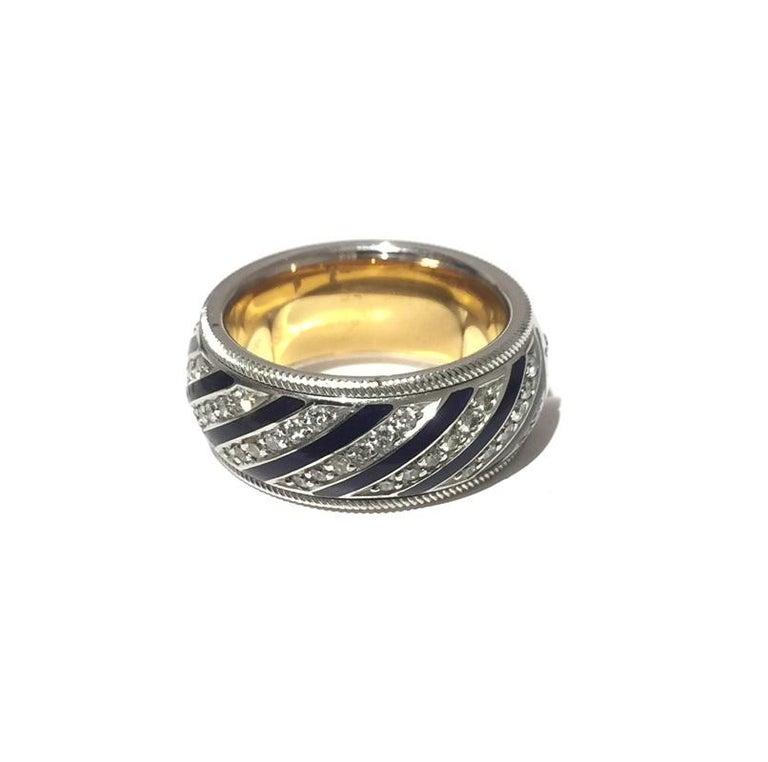 Wellendorff Ladies Diamond and Enamel Ring 66608 For Sale at 1stDibs