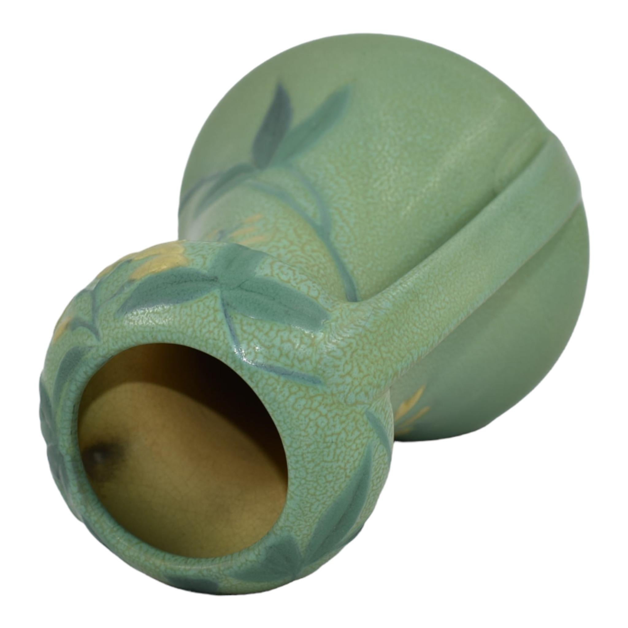 Weller Fru Russet 1905 Vintage Pottery Matte Green Yellow Floral ...