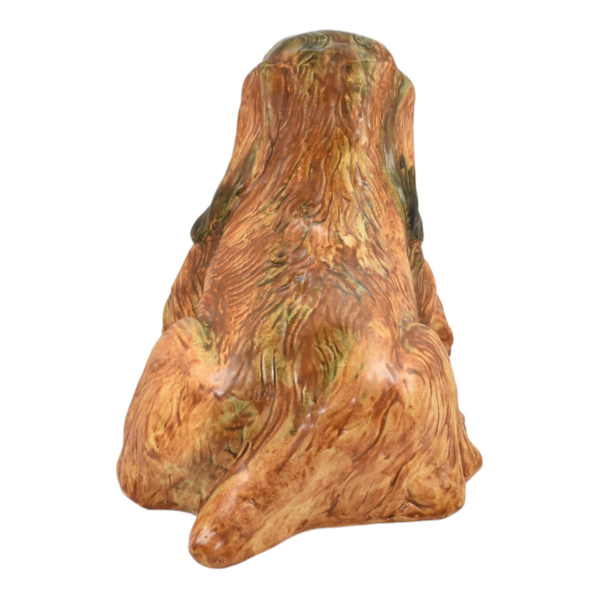 Weller Garden Ware Vintage 1920s Art Pottery Brown Ceramic Spaniel Dog ...