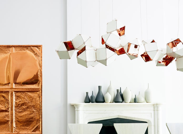 Lustre long Welles en acier 14 en noir de Gabriel Scott ...