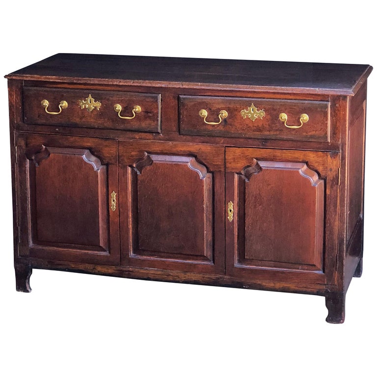 Welsh Paneled Dresser Console or Sideboard of Oak from the Georgian Era ...