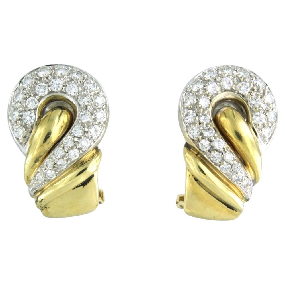 Wempe - 18 kt bicolour gold ear clips with brilliant cut diamond up to ...