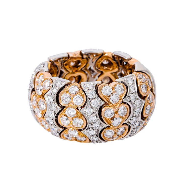 WEMPE chain ring with numerous diamonds For Sale at 1stDibs