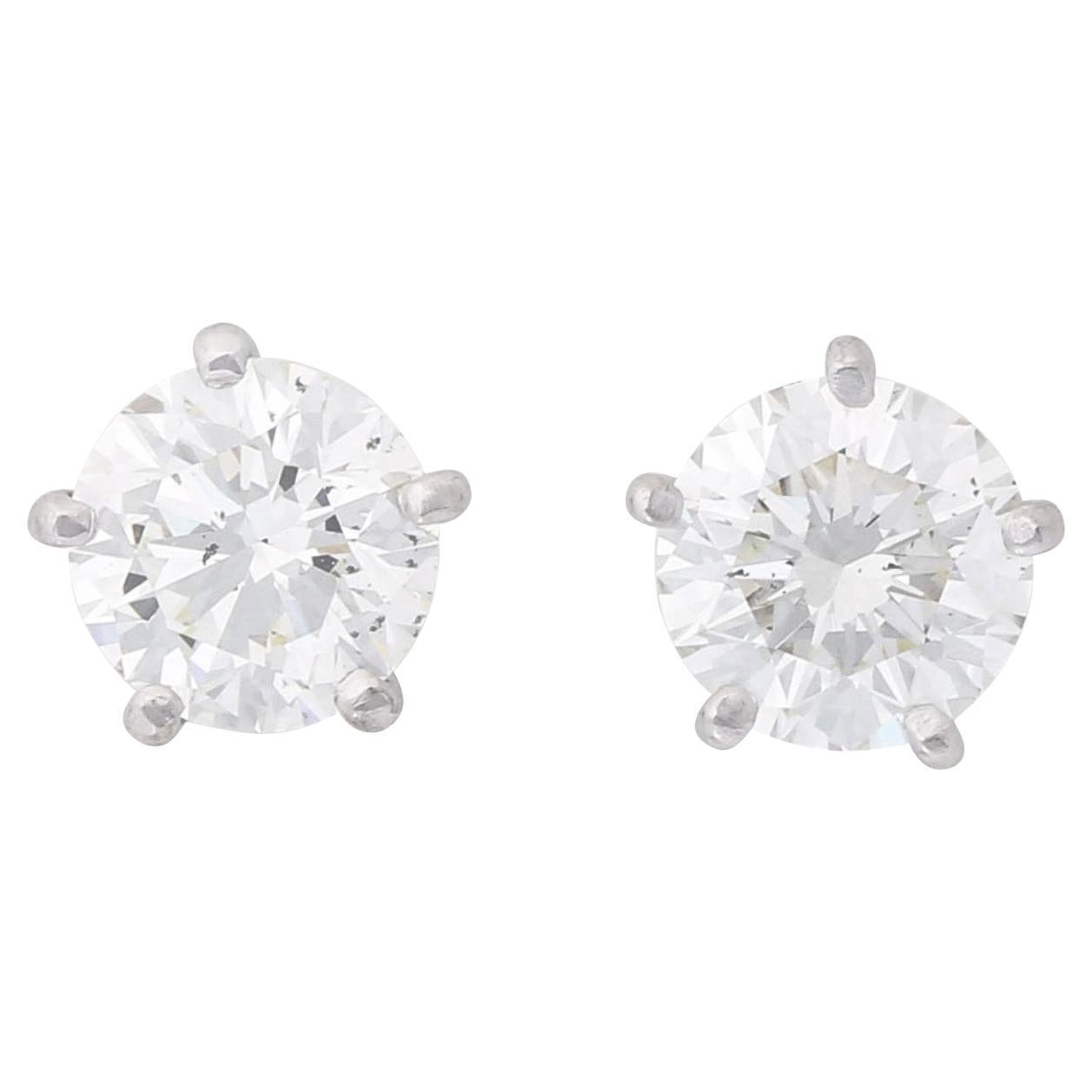 Wempe Pair of Solitaire Earrings For Sale at 1stDibs