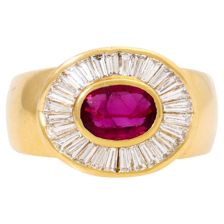 Antique Ring of a Fine Carving Surrounded with Rubies and Enamel For ...