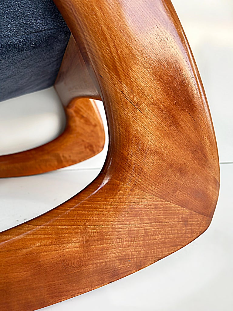 Wendell Castle Crescent Moon Wood and Suede Rocking Chair For Sale at ...