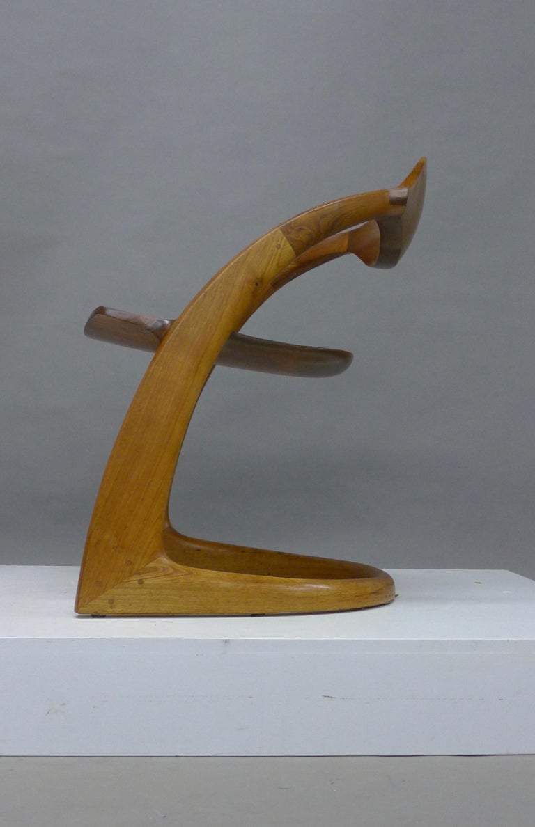 Wendell Castle " Zephyr " Wood armchair of sculptural form , signed and ...