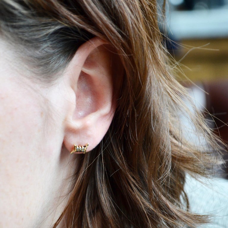 Wendy Brandes "Punk" Barbed Wire 18K Gold Single Stud Earring With ...