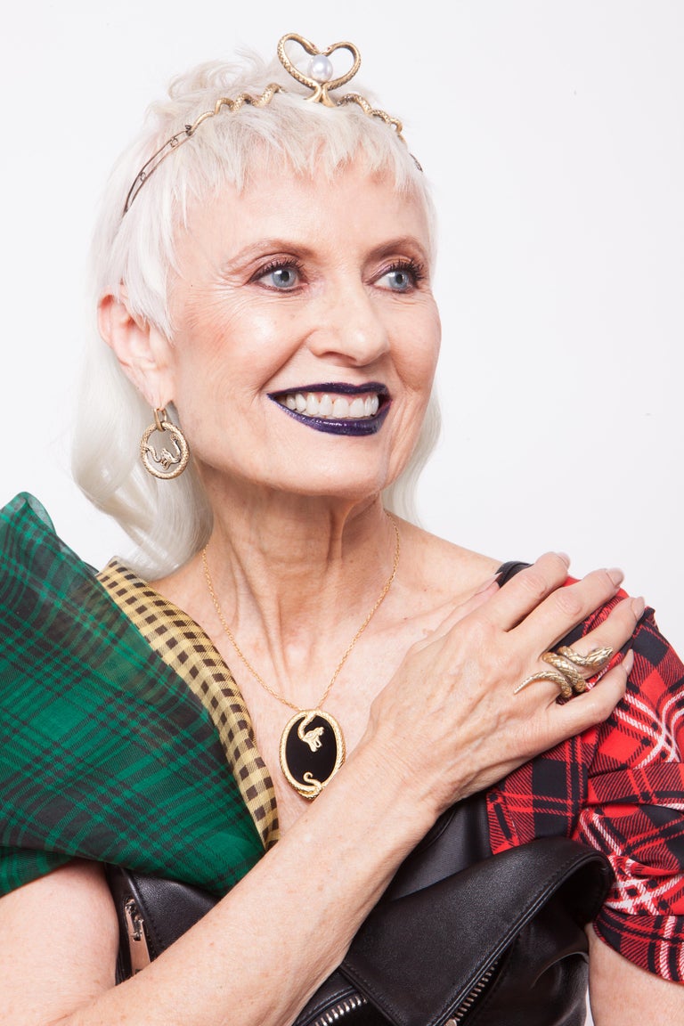 Wendy Brandes 18K Yellow Gold Snake Tiara with South Sea Pearl ...