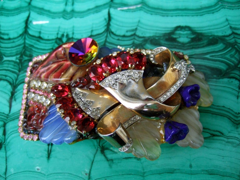 Wendy Gill Crystal Encrusted Repurposed Artisan Belt Buckle c 1980s For ...